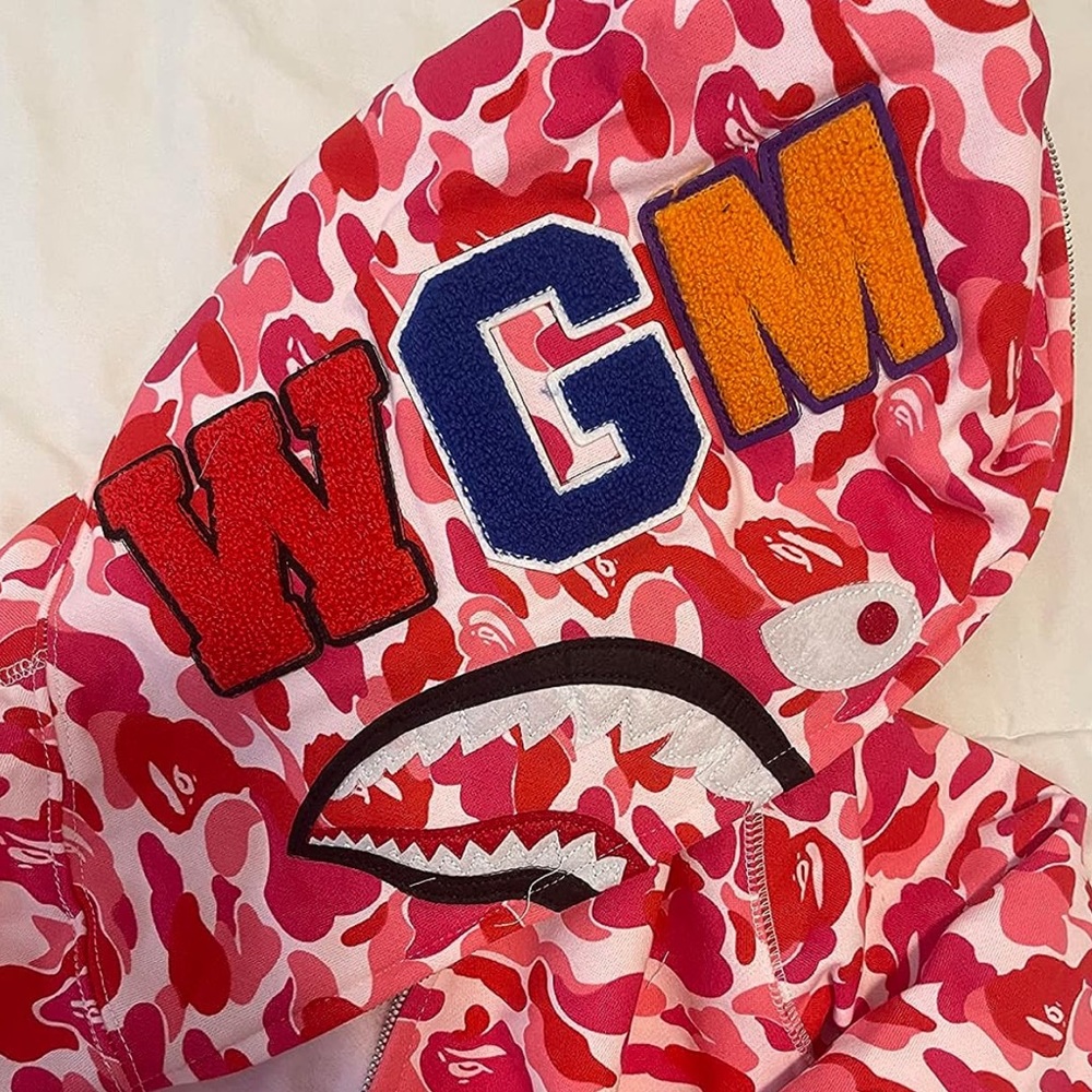 Shark Jaw Camo Hoodie Shark Mouth Jacket Full Zip Up - Gem